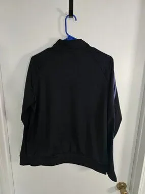 adidas | Jackets & Coats | Adidas Black Track Jacket With Purple ...